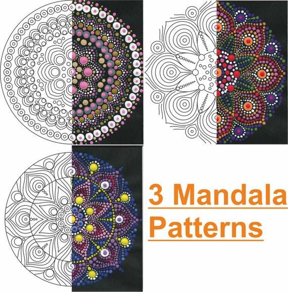3 Digital Mandala Pattern. Digital Template and Design. - Etsy
