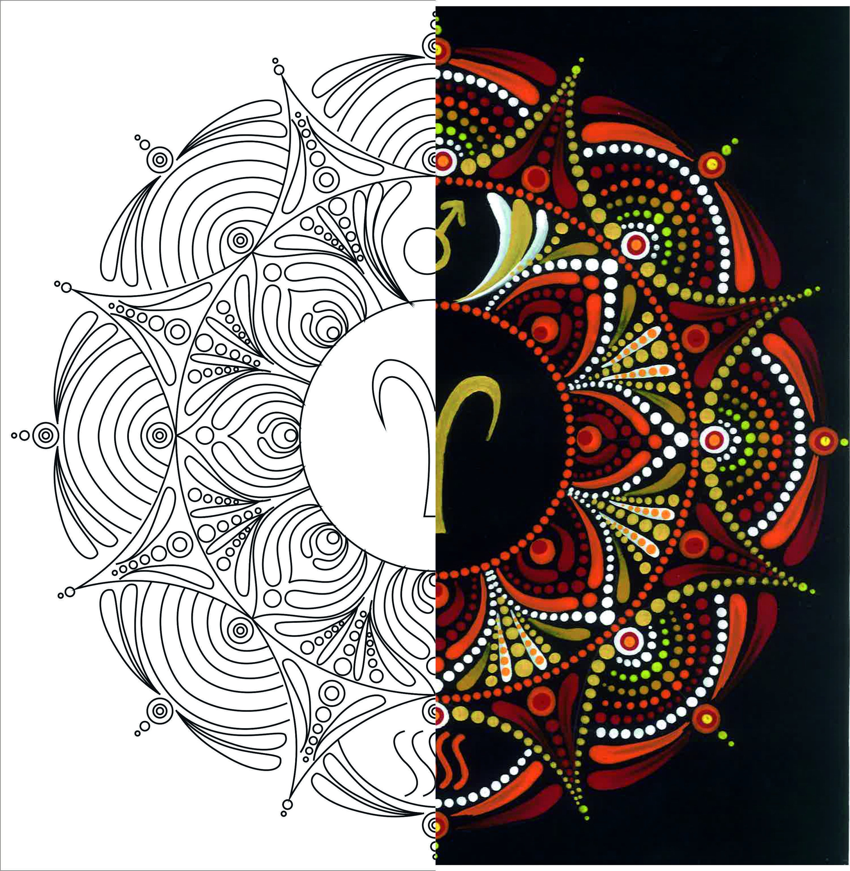 Digital Mandala Pattern. Template and Design With a Book. Mandala for ...