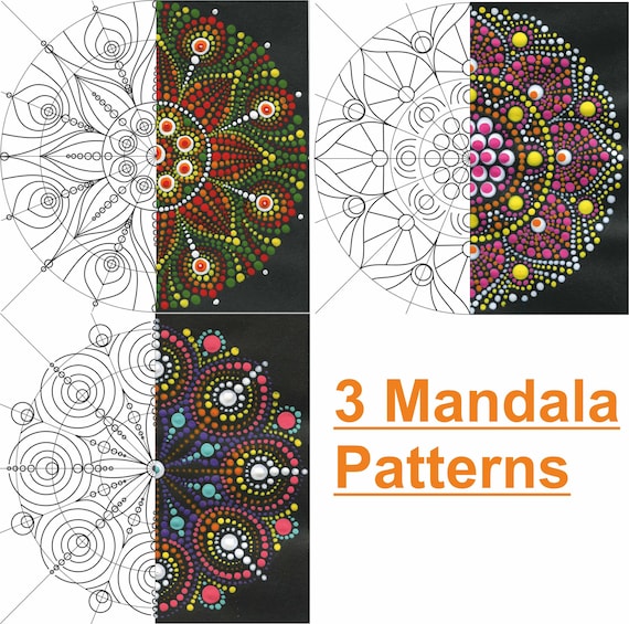3 Digital Mandala Pattern. Digital Template and Design. - Etsy
