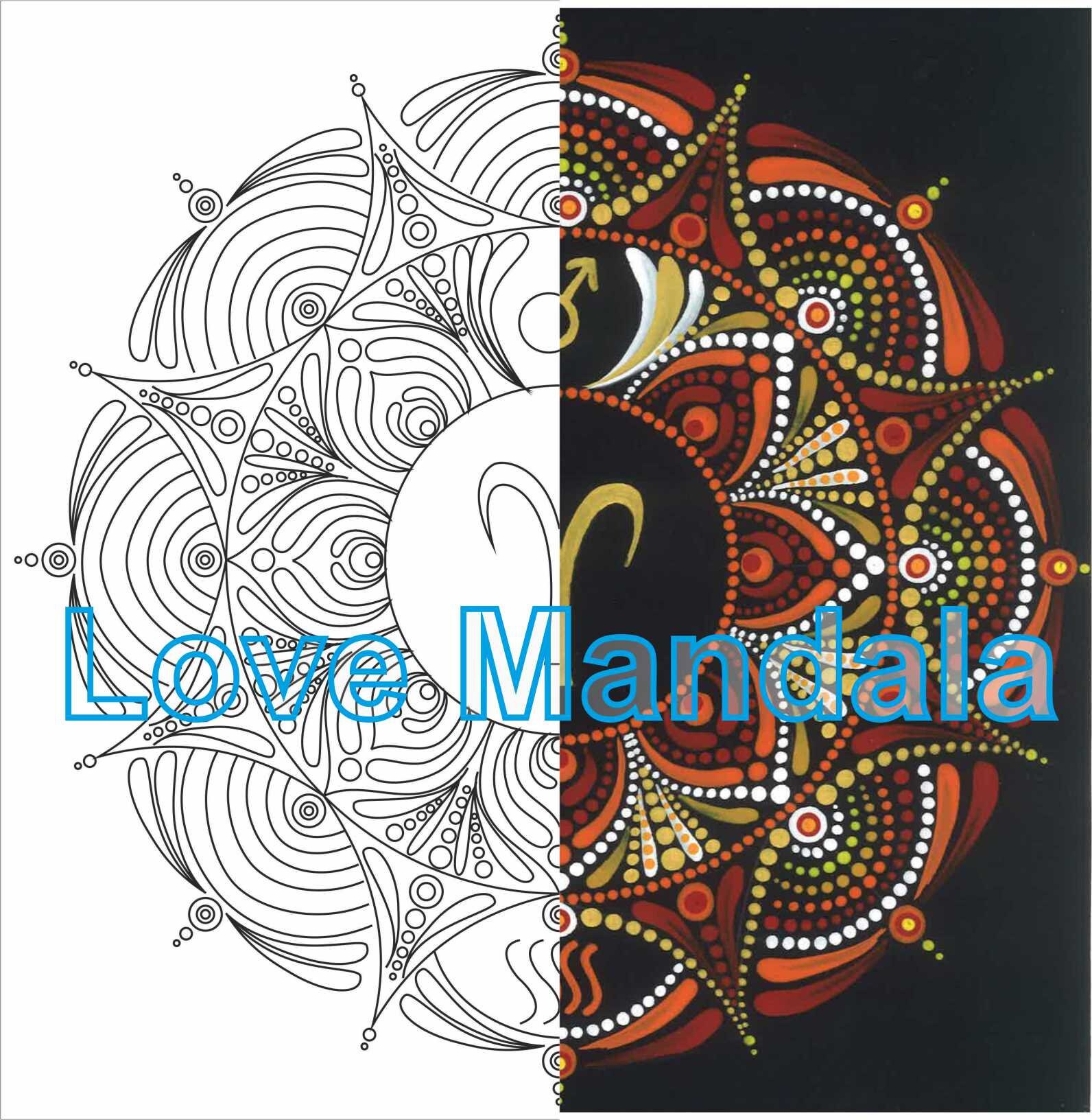 Digital Mandala Pattern. Template and Design With a Book. Mandala for ...
