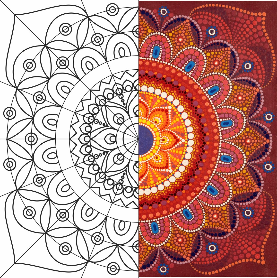 Digital Mandala Pattern. Digital Template and Designwith a - Etsy