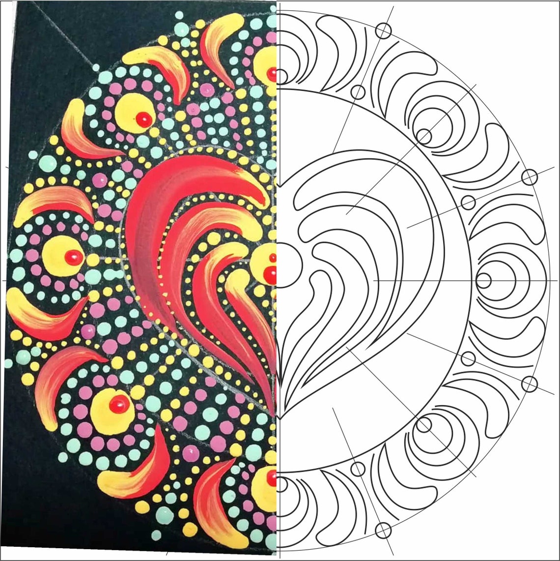 3 Digital Mandala Pattern With Heart. Digital Template and Design ...