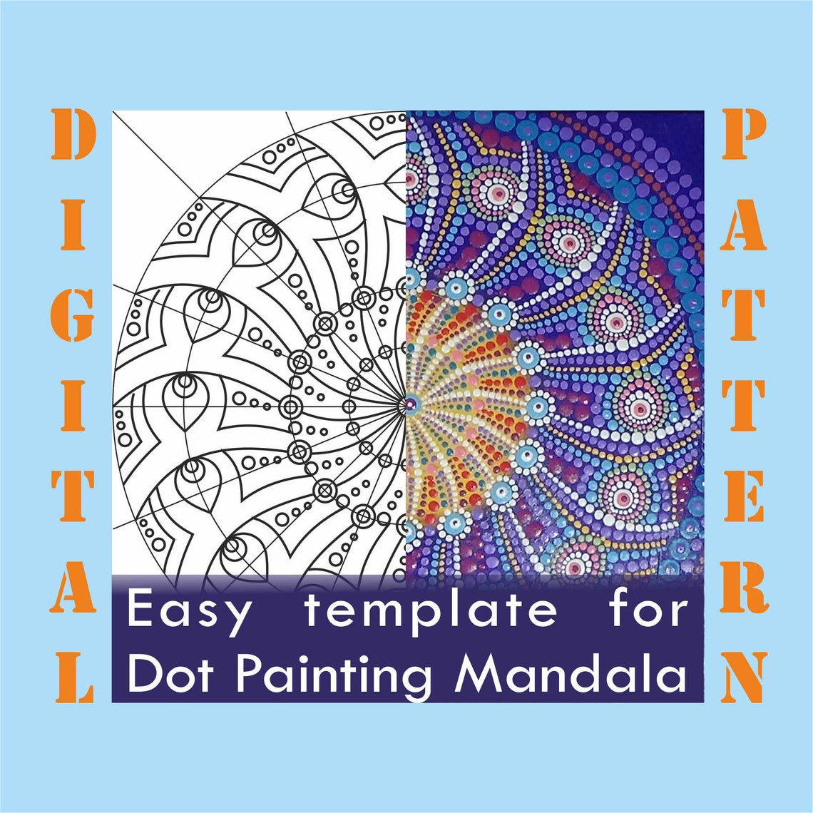 Digital Mandala Pattern. Digital Template and Design With a - Etsy