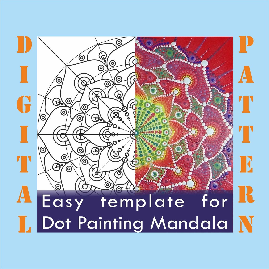 Digital Mandala Pattern. Digital Template and Design With a Book ...