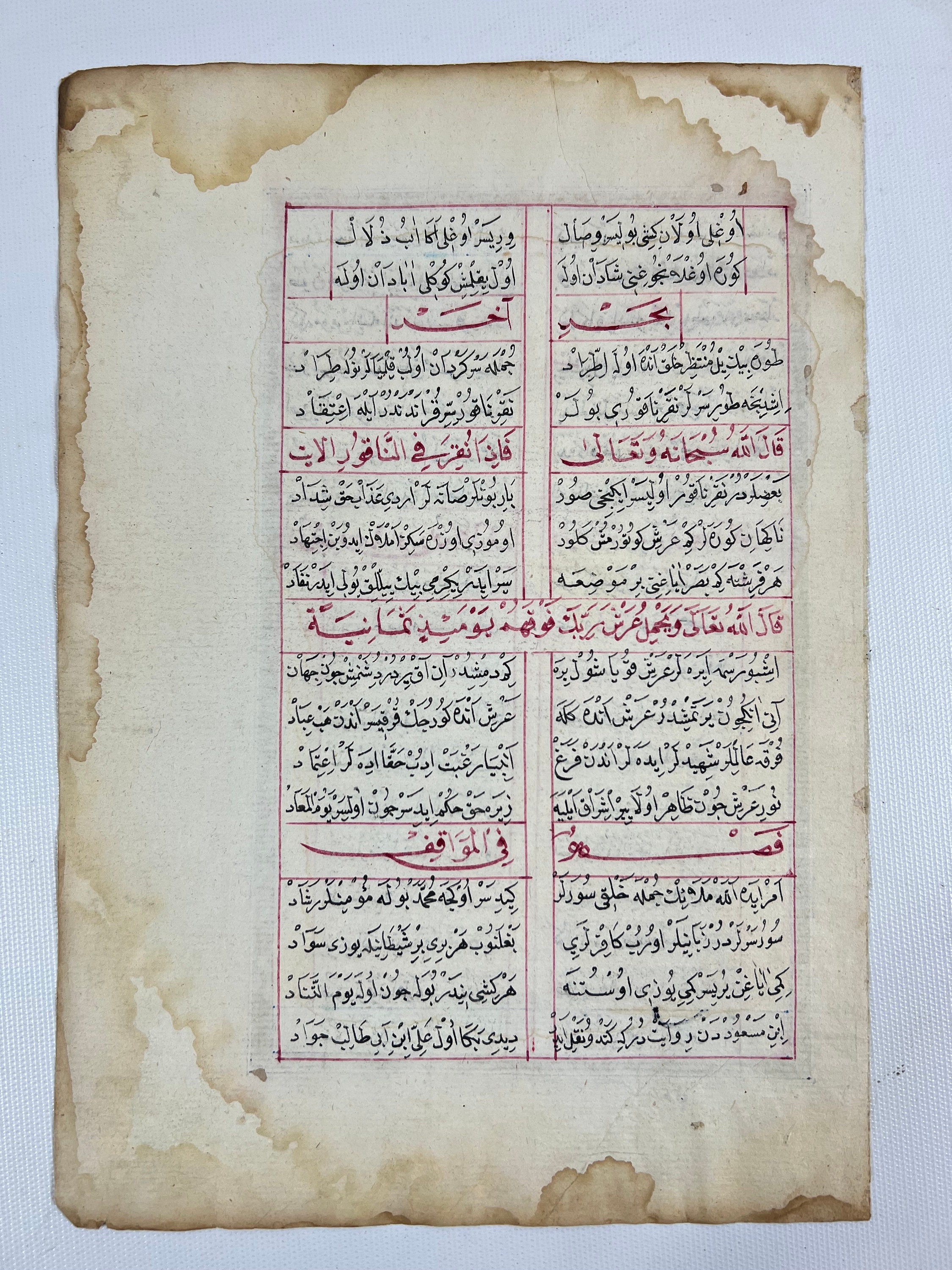 Original Persian Ottoman Map: Antique Islamic Calligraphic Hand-painted ...