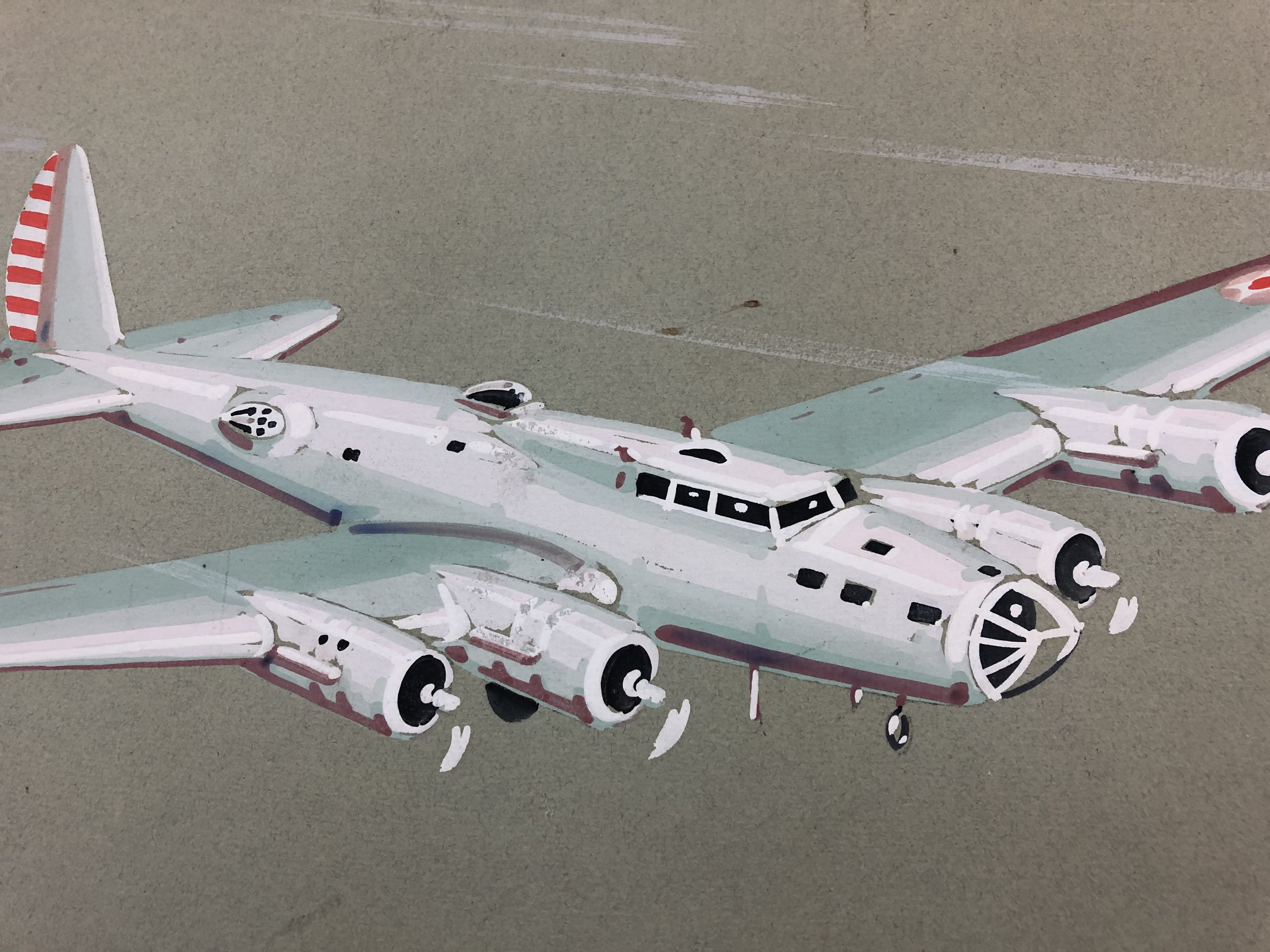 Pastel Drawing BOEING B-17b Flying Fortress Original Art Work | Etsy