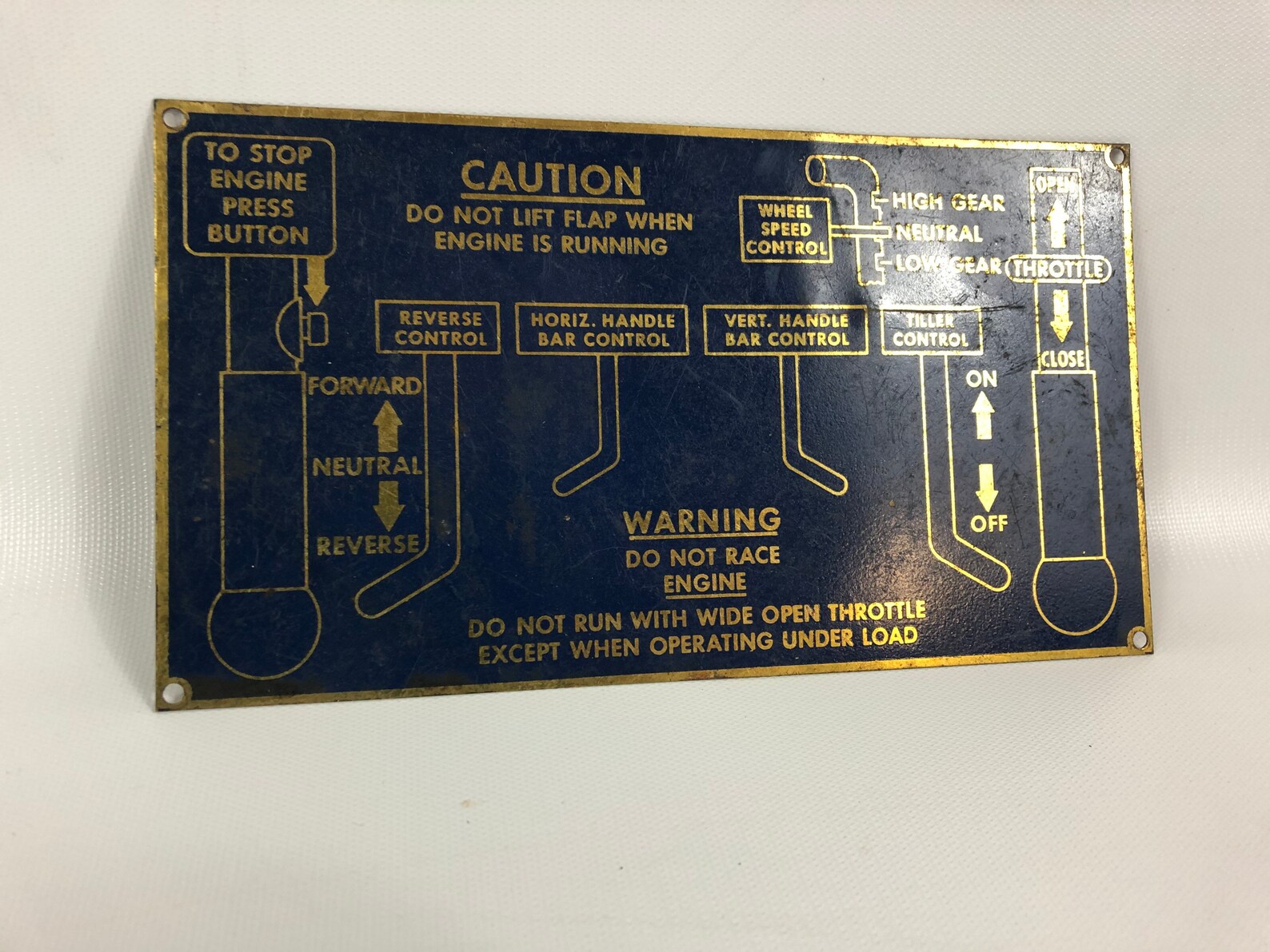 Industrial Metal Sign Heavy Machinery Instruction Plate Vintage ...