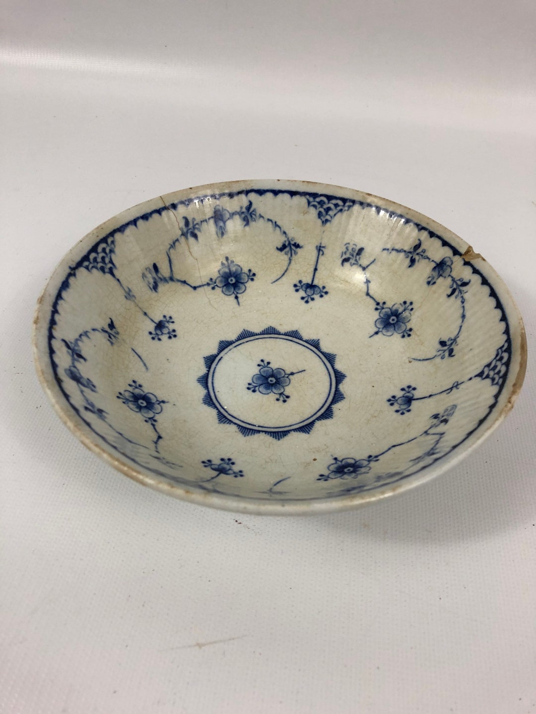 Furnivals Limited Antique Pottery Bowl, England, Floral Decor (circa ...