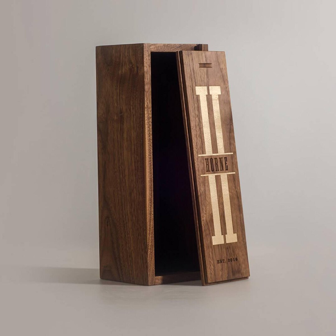 Monogram Wine Box - Walnut // Personalized Gift Ideas // Anniversary ...