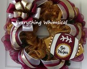 Items similar to Deco mesh FSU wreath with original hand painted ...