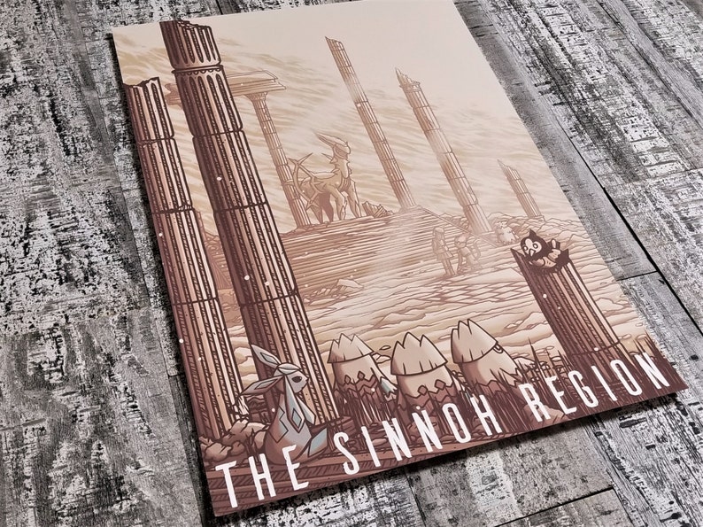 The Sinnoh Region - Nostalgic Anime Video Game Hisui Inspired Art Print ...