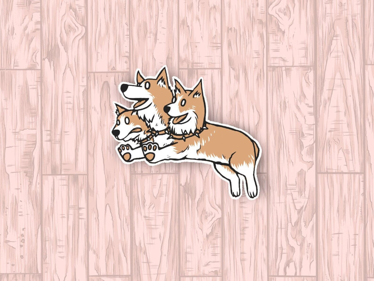 Cerberus Corgi Dog Puppy Mythology Sticker Christmas Gift by | Etsy