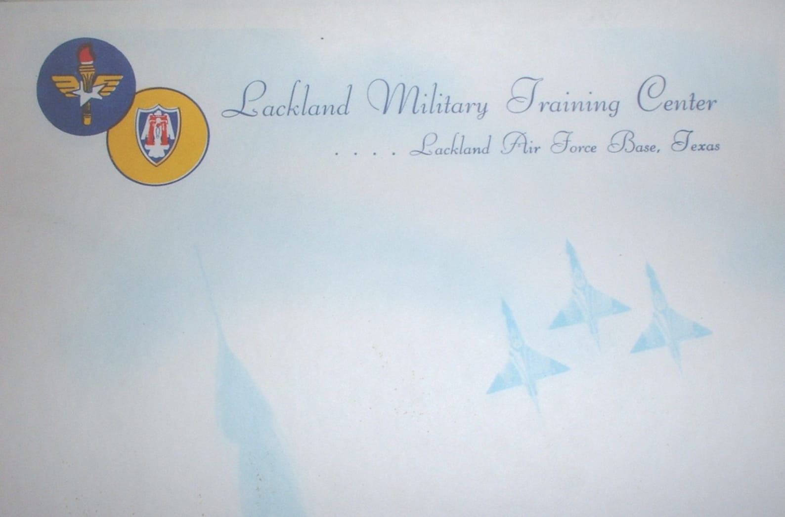 US Air Force 1950s-1960s Lackland Air Force Base Stationery Sheet With ...