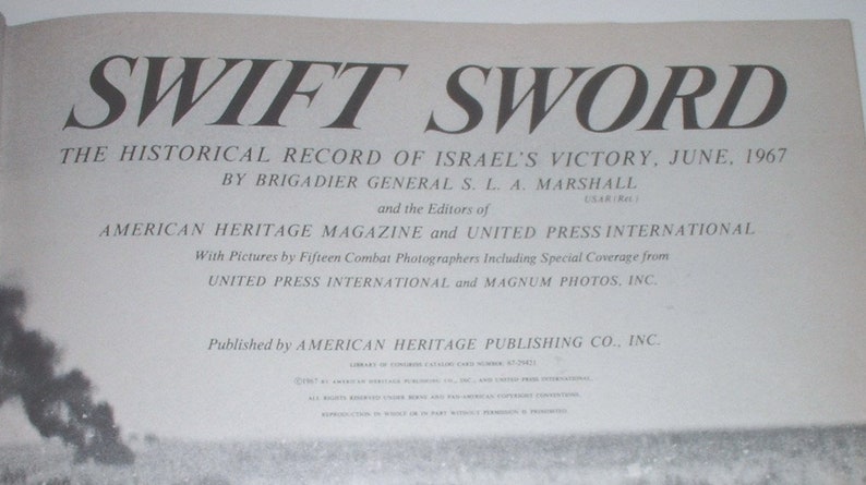 Hardcover Book: swift Sword Israel's Victory | Etsy