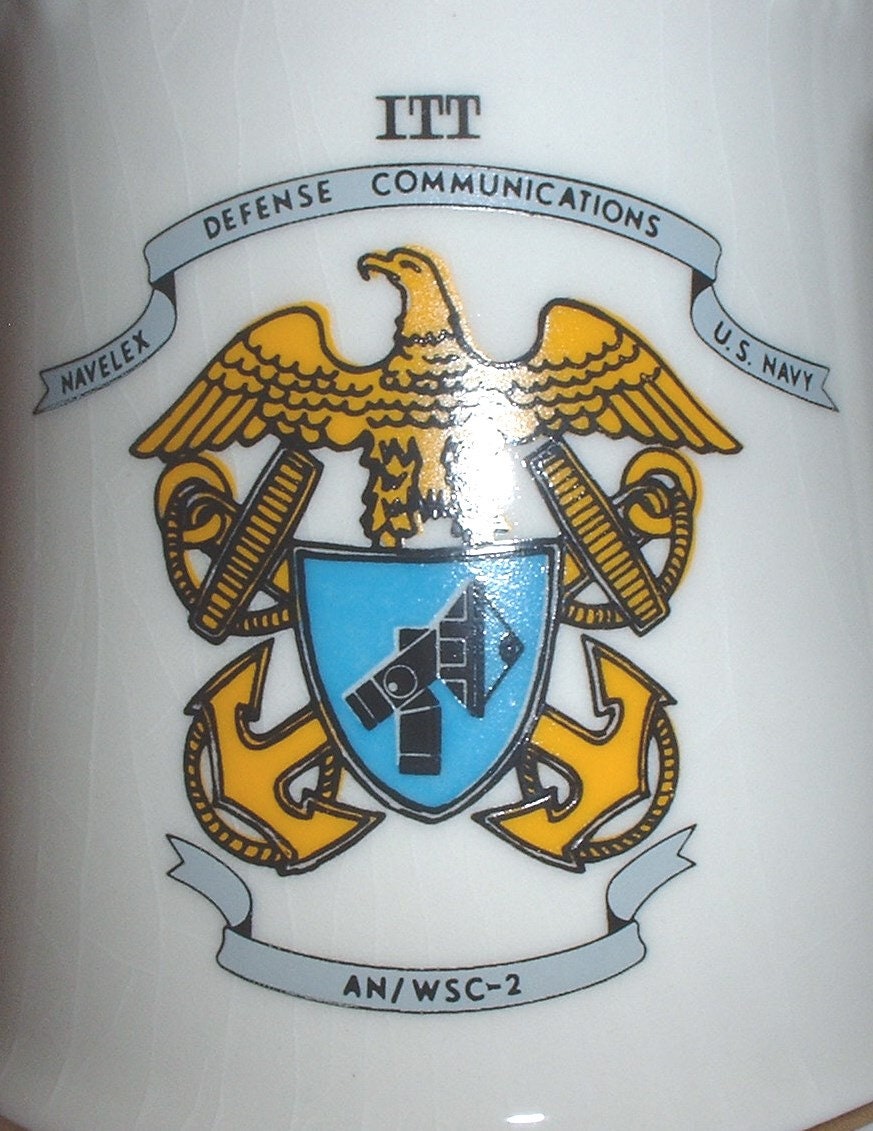 USN US Navy ITT An/wsc-2 Microwave Communications Ceramic Coffee Mug ...