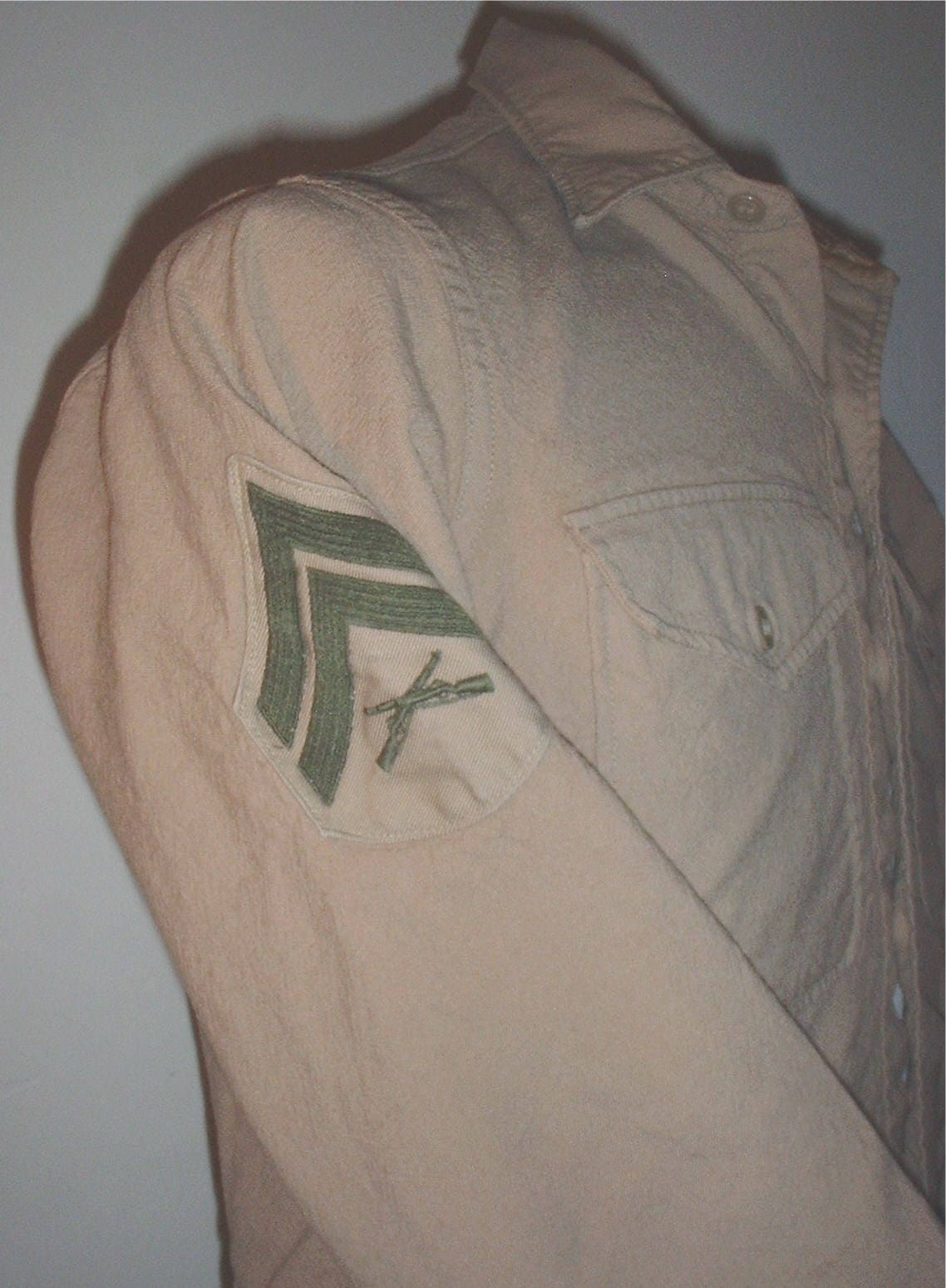 VINTAGE USMC US Marine Corps Long Sleeve Khaki Service Shirt - Etsy