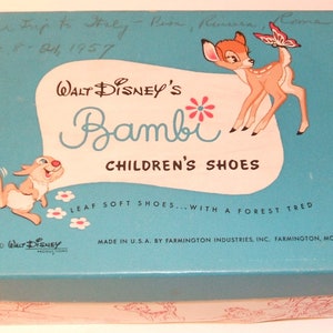 Disney TM Bambi's also TM Children's Shoe Box Size 7 Dated 1957 empty ...