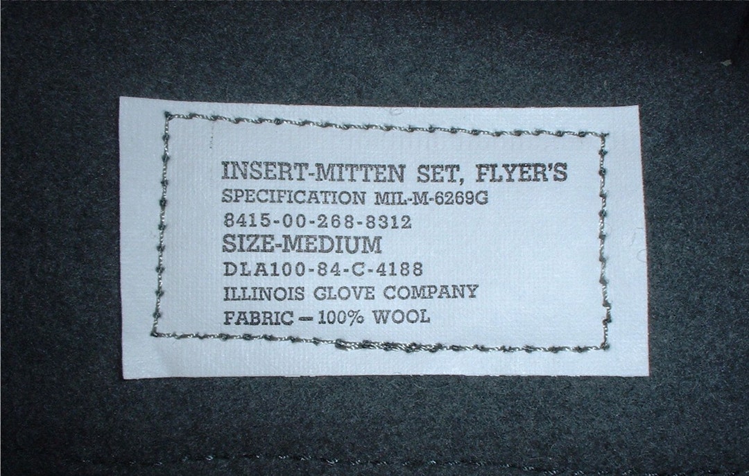 USAF US Air Force Arctic Flying Mittens; Unissued; Med 1984; Illinois ...