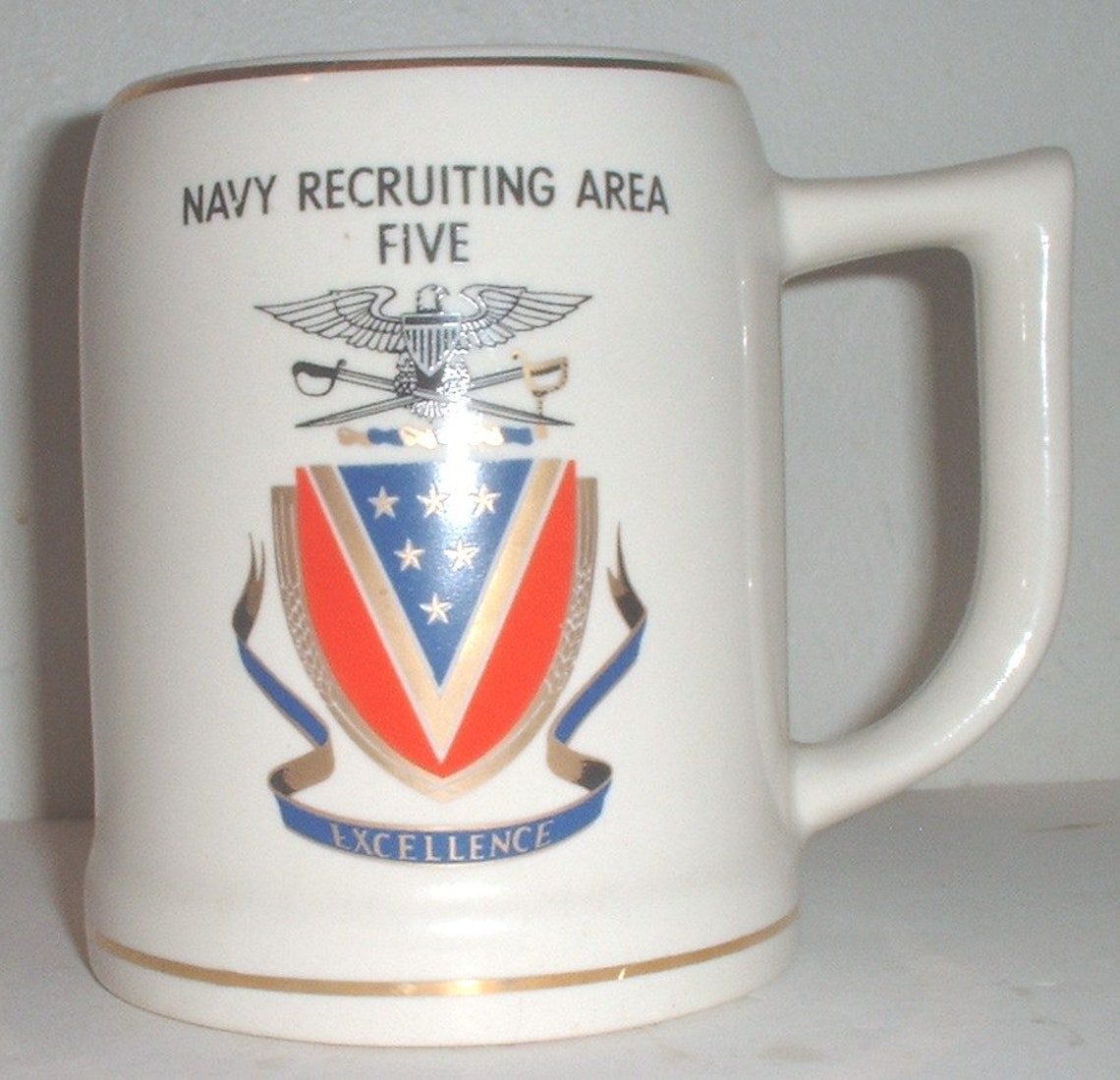 USN US Navy Ceramic Coffee Mug/beer Stein Navy Recruiting Area Five - Etsy