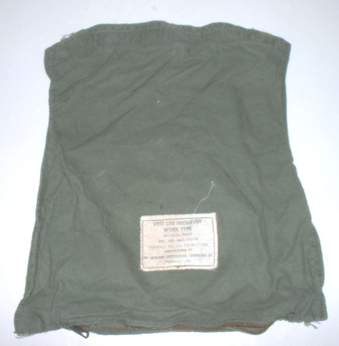 USN US Navy Vest Life Preserver, Work Type Safeguard Corp. Sept. 1984 ...