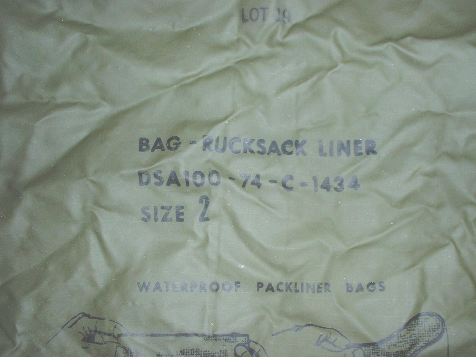 US Army Rucksack Liner Size 2 medium for Early ALICE Pack - Etsy