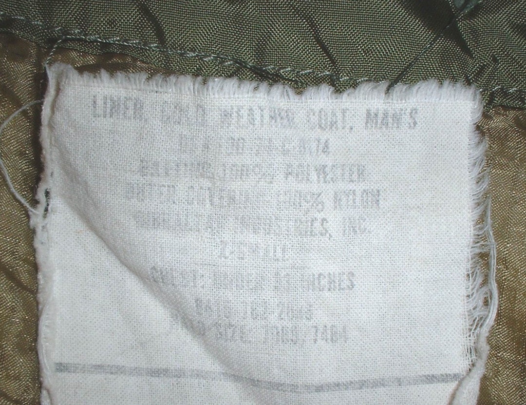 US Army M-65 Field Jacket Liner, X-small; Gibraltar 1974; M-65 Field ...