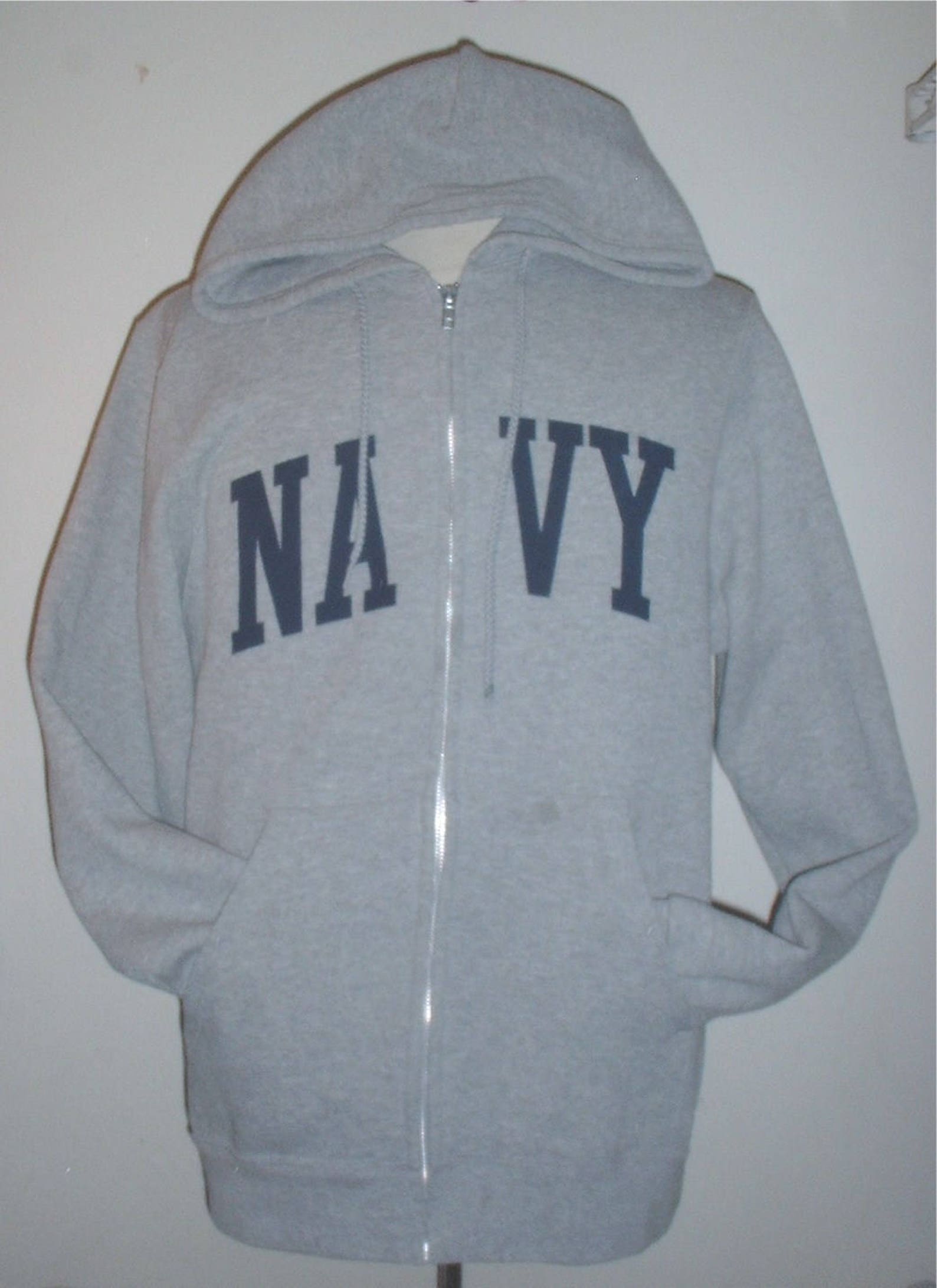 VINTAGE USN Navy Zippered Hooded Sweatshirt Size Large Soffe - Etsy