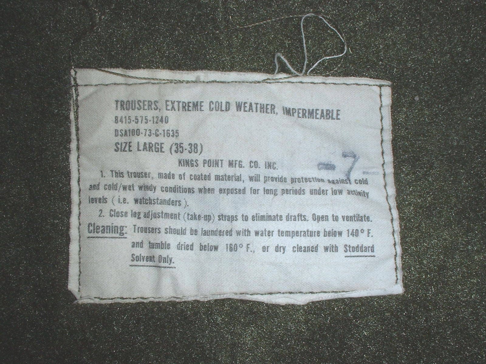 USN US Navy Impermeabletrousers, Large, Kings Point 1973 Great Shape - Etsy