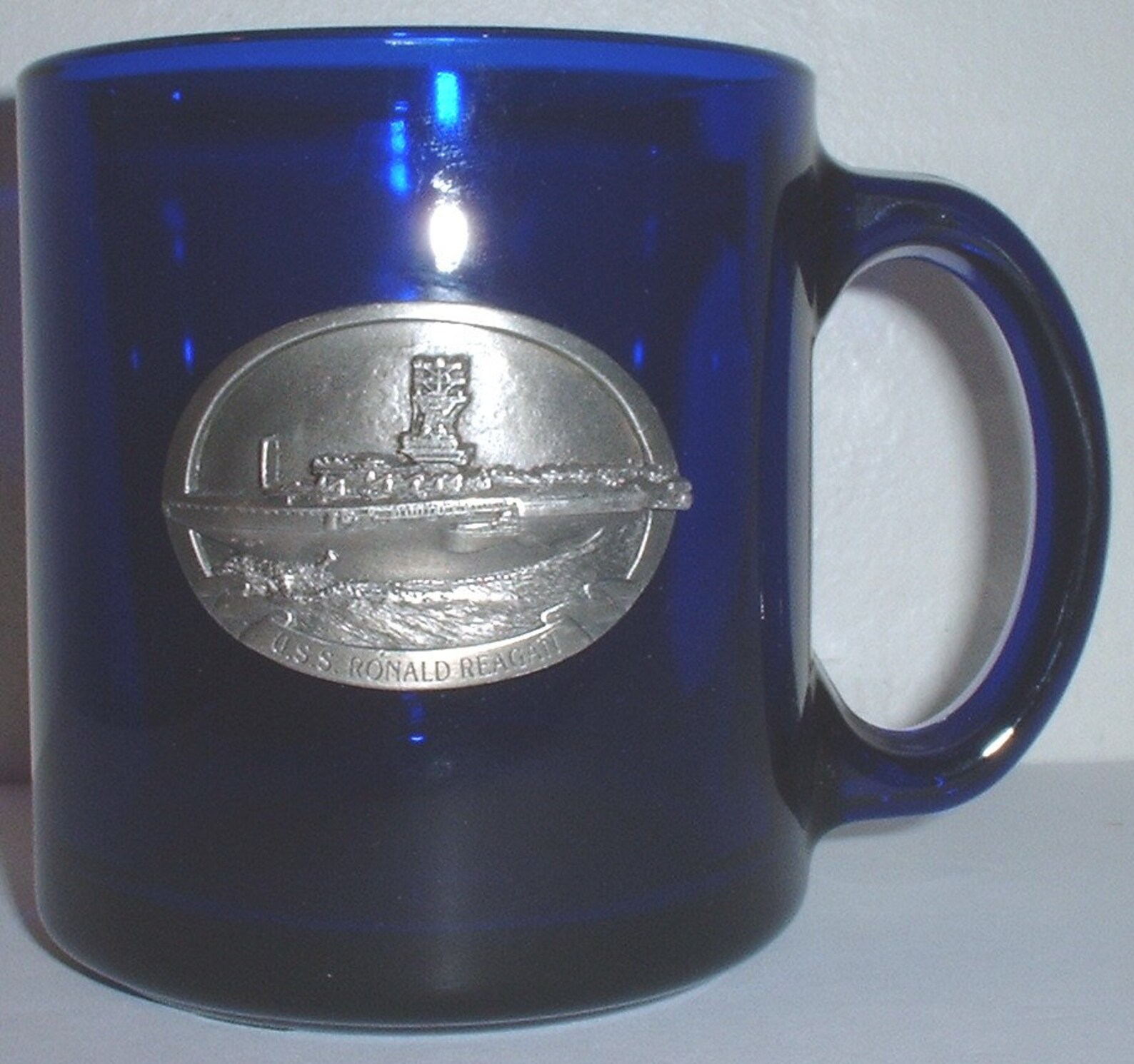 USN US Navy USS Ronald Reagan Glass & Metal Coffee Mug, Not ...