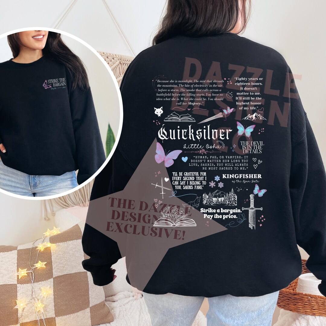 Quicksilver Book Sweatshirt Fantasy Bookish Merch Inspired Callie Hart ...