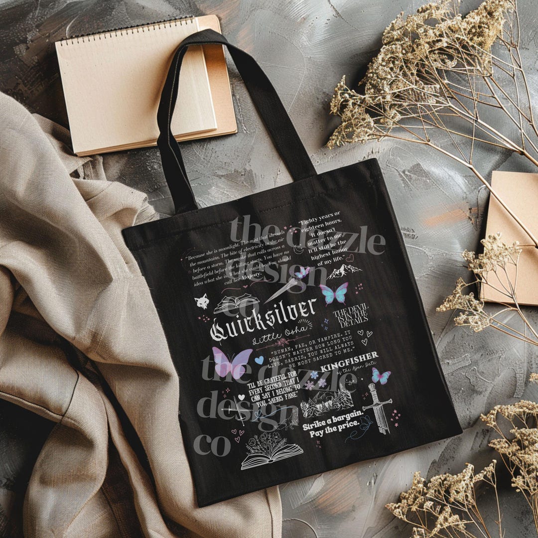 Quicksilver Book Tote Fantasy Bookish Merch Inspired Callie Hart ...