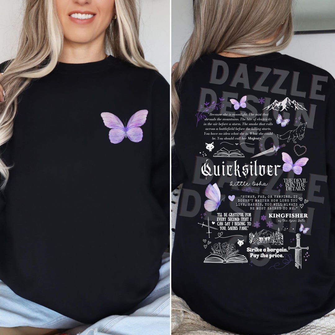 Quicksilver Book Sweatshirt Fantasy Bookish Merch Inspired Callie Hart ...