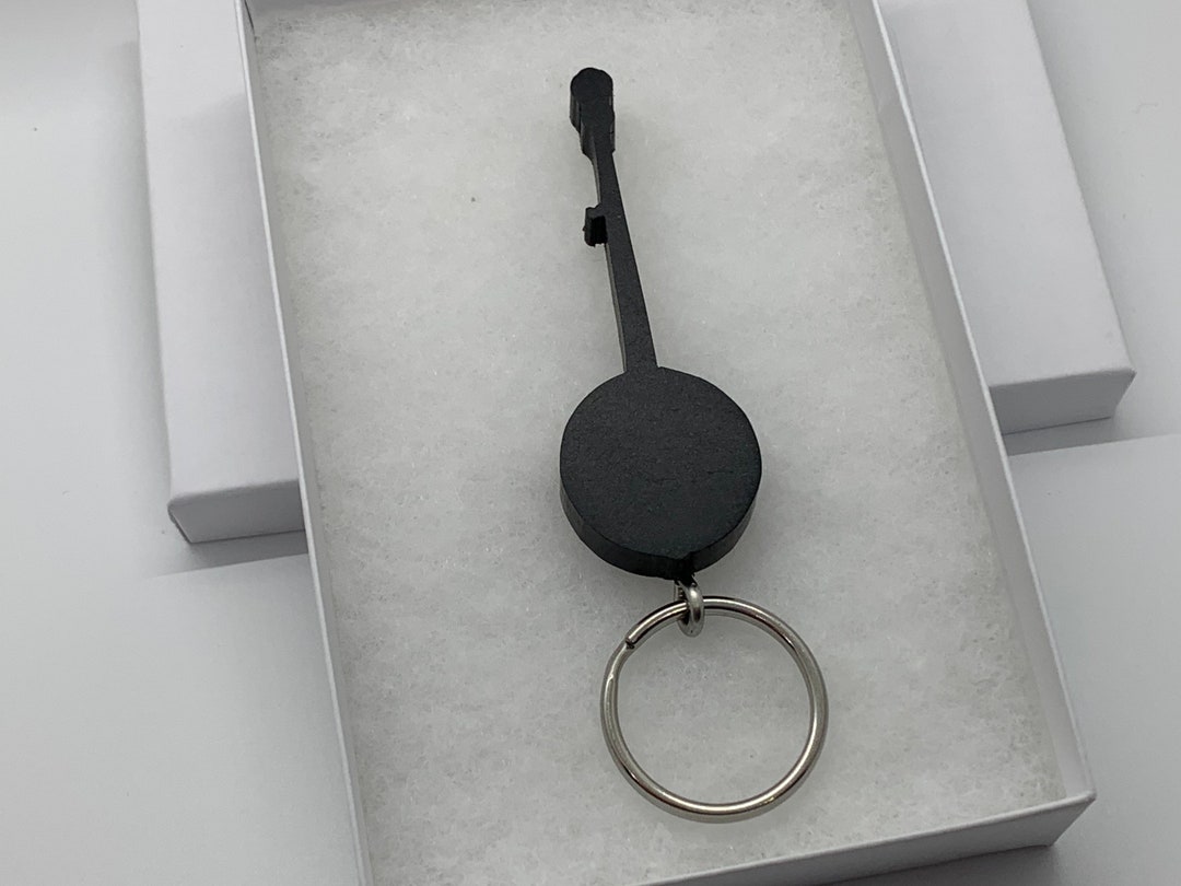 Banjo Keychain - Recycled Materials - Stainless Steel Keychain - Eco ...