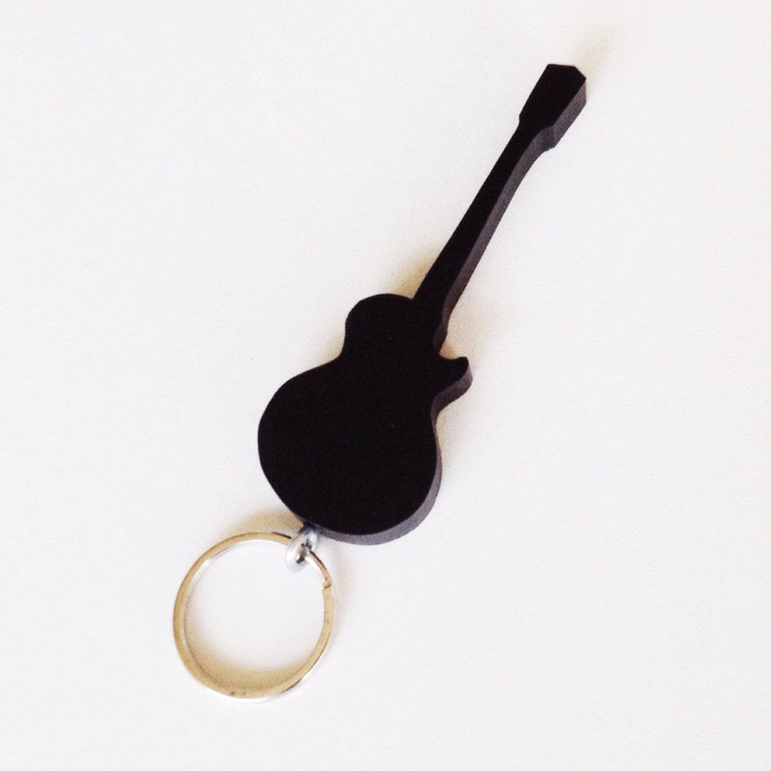Les Paul Guitar Keychain – Handmade Recycled Plastic, Music Lover Gift ...