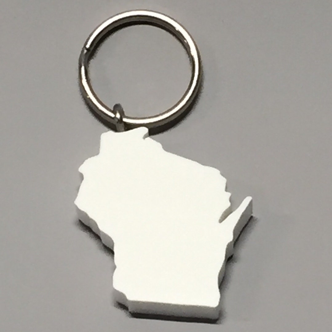 Recycled Wisconsin Keychain – Eco-friendly State Souvenir – Handmade ...