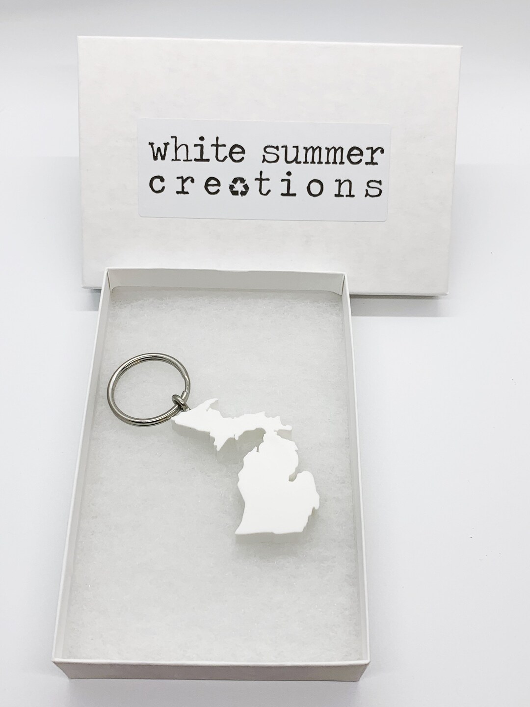 Michigan Keychain - Eco Friendly Gift - Shape of Michigan - Recycled ...