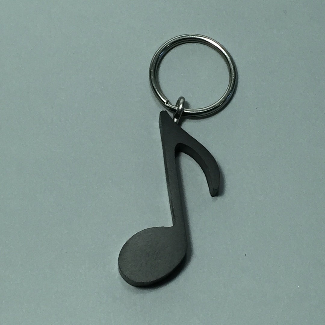 Music Note Keychain Recycled Materials Stainless Steel - Etsy