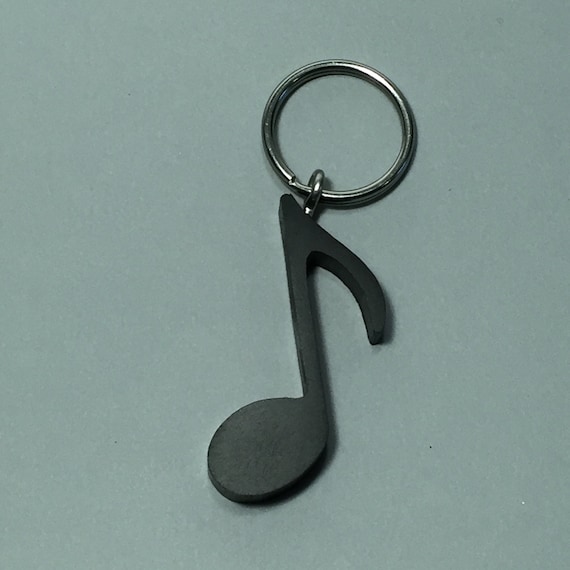 Music Note Keychain Recycled Materials Stainless Steel - Etsy