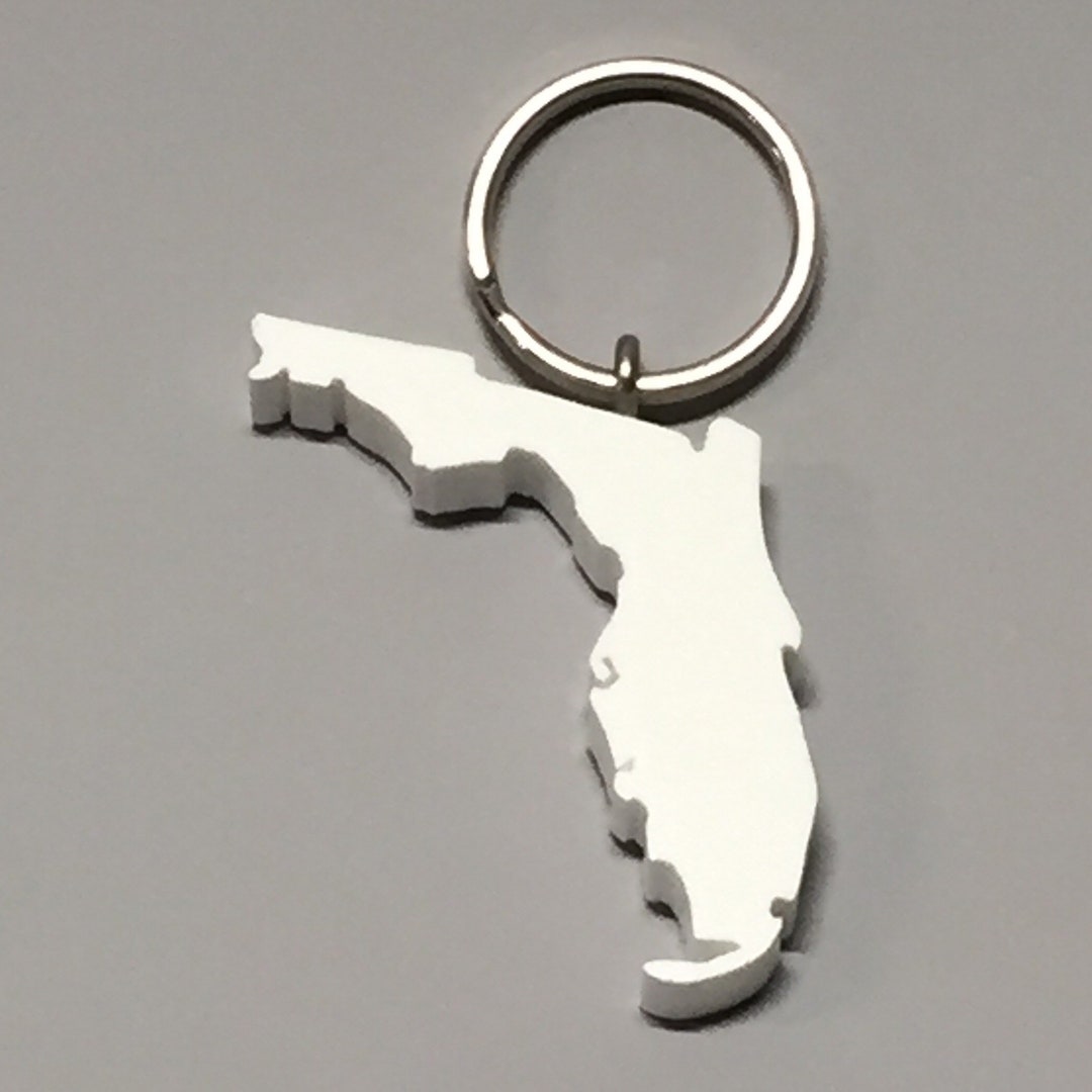 Florida Keychain Eco Friendly Gift Shape of Florida Recycled Materials ...