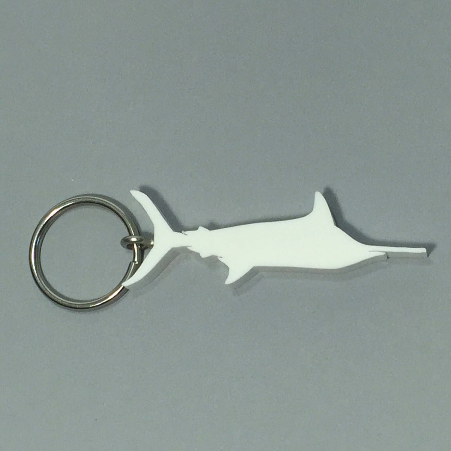 Marlin Keychain - Recycled Materials - Stainless Steel Keychain - Eco ...