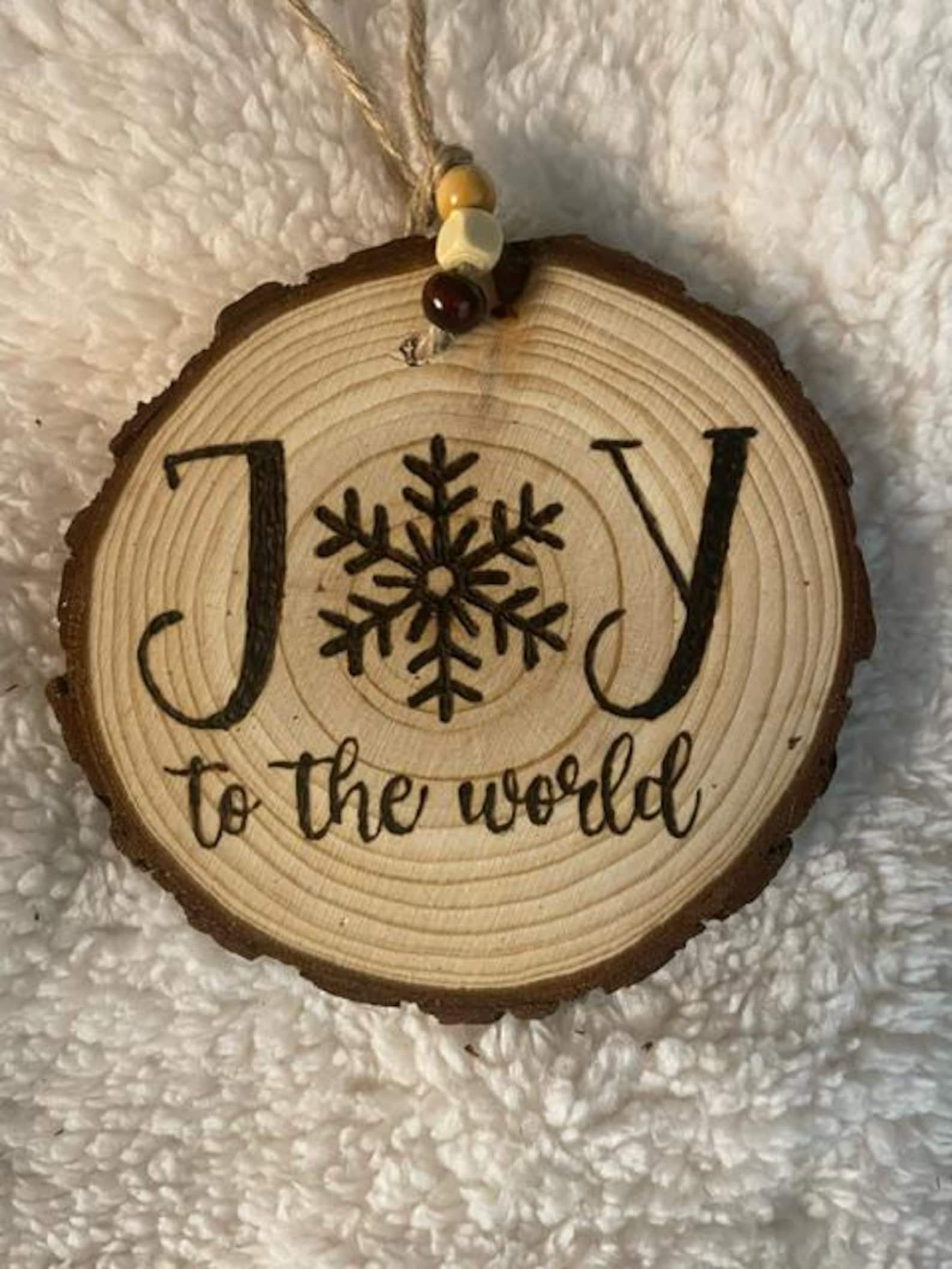 Christmas Joy Ornaments, Wood Burned Ornaments, Christmas Ornaments ...