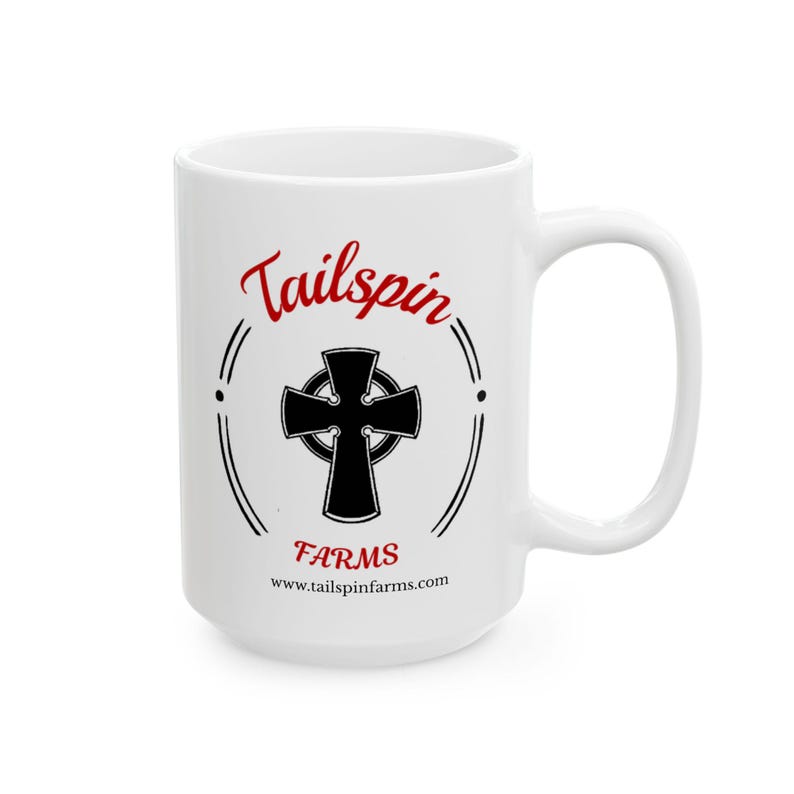 Coffee Mug Tailspin Farms, Farmhouse Ceramic Mug, Fun Rustic Drinkware ...