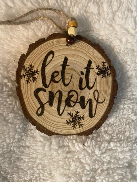 Christmas Joy Ornaments, Wood Burned Ornaments, Christmas Ornaments ...