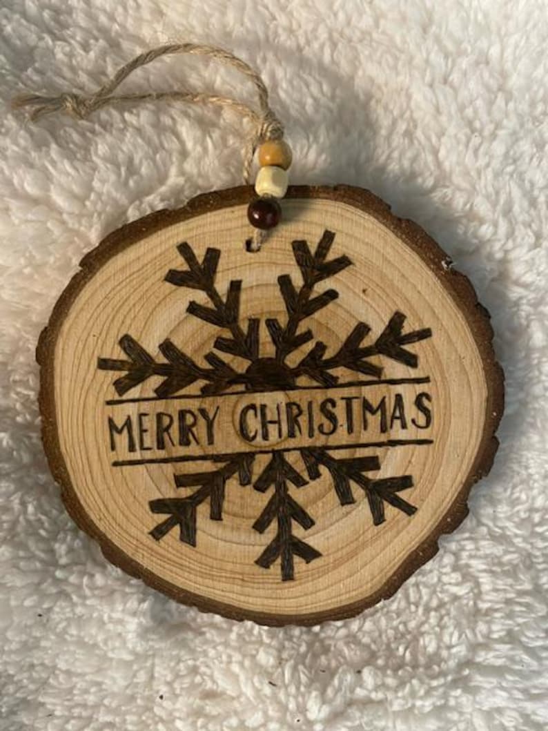 Christmas Joy Ornaments, Wood Burned Ornaments, Christmas Ornaments ...