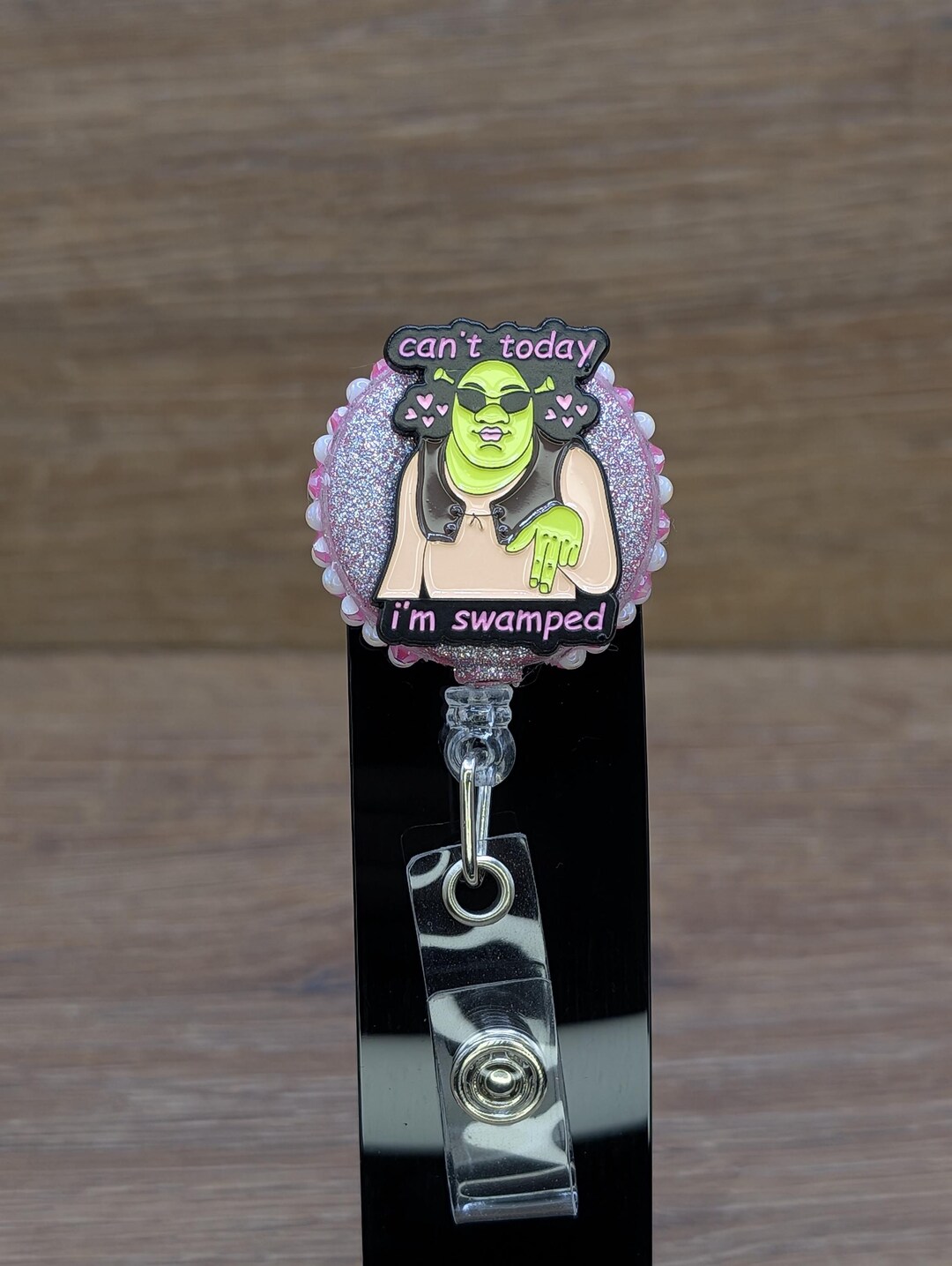 Can't Today I'm Swamped Shrek ID Badge Reel Document Door Key Card ...