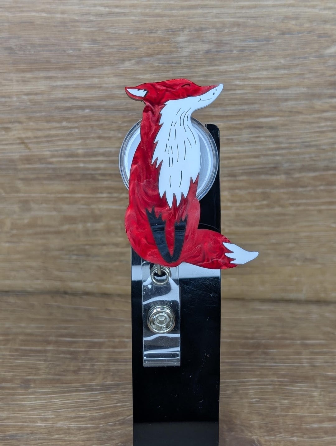 Red Fox Retractable ID Badge Reel Doctors Nurses Teachers Holiday Gift ...