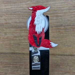 Red Fox Retractable ID Badge Reel Doctors Nurses Teachers Holiday Gift ...