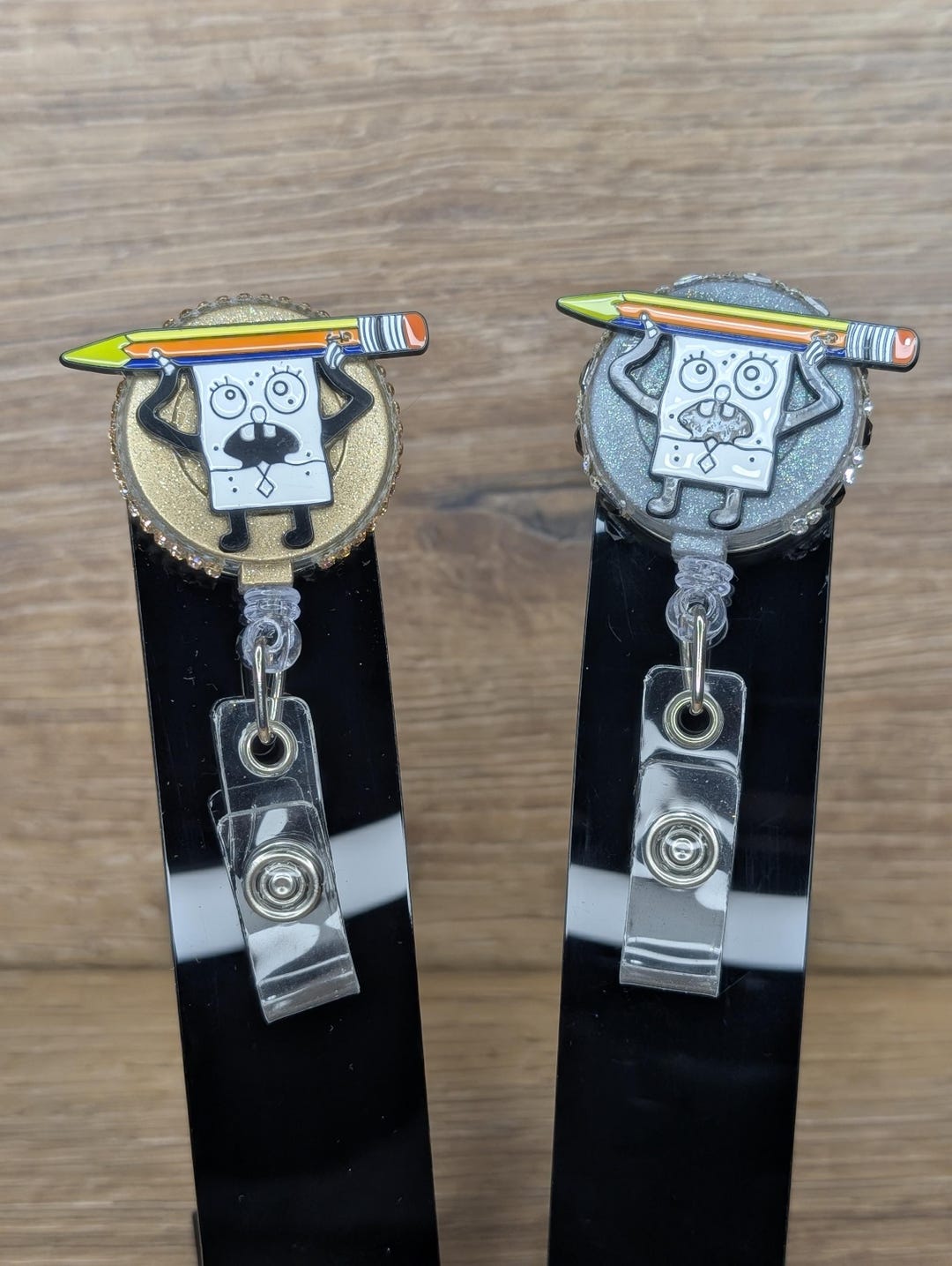 Spongebob Squarepants Holding Pencil Retractable Reel Id Badge Holder ...