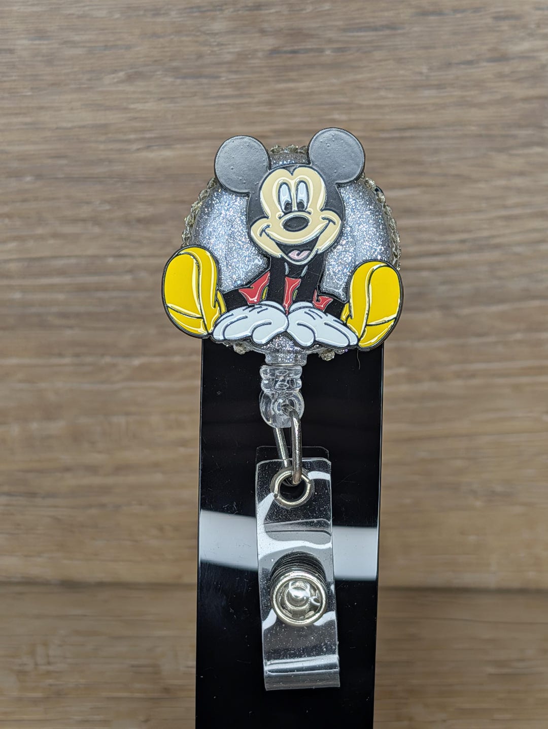 Disney Mickey Mouse Retractable Lapel ID Badge Reel Document Holder ...