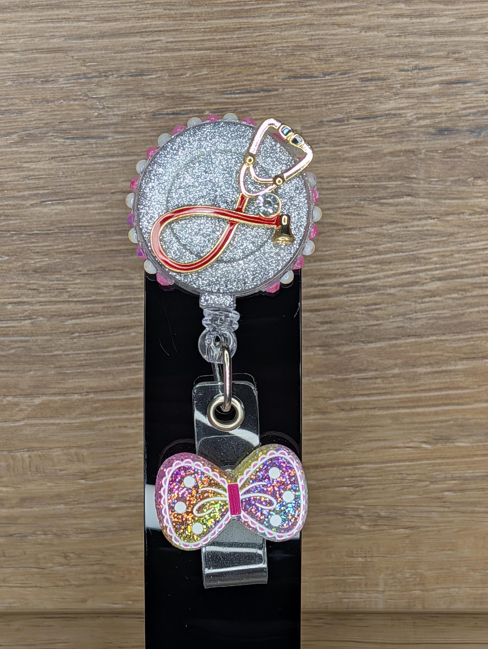 Fancy Nursing Medical Retractable ID Badge Reel Document Holder ...